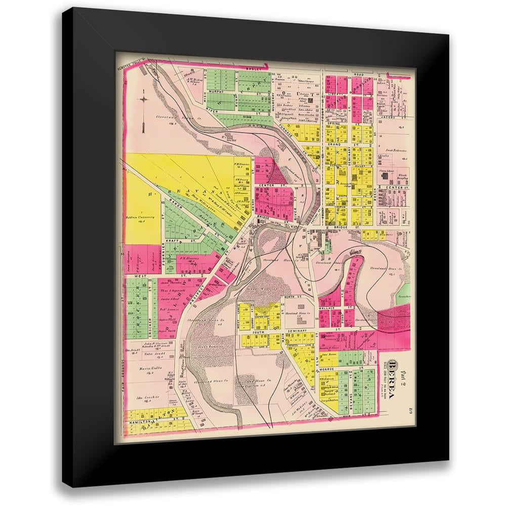 Cram 12x14 Black Modern Framed Museum Art Print Titled - Berea Ohio ...