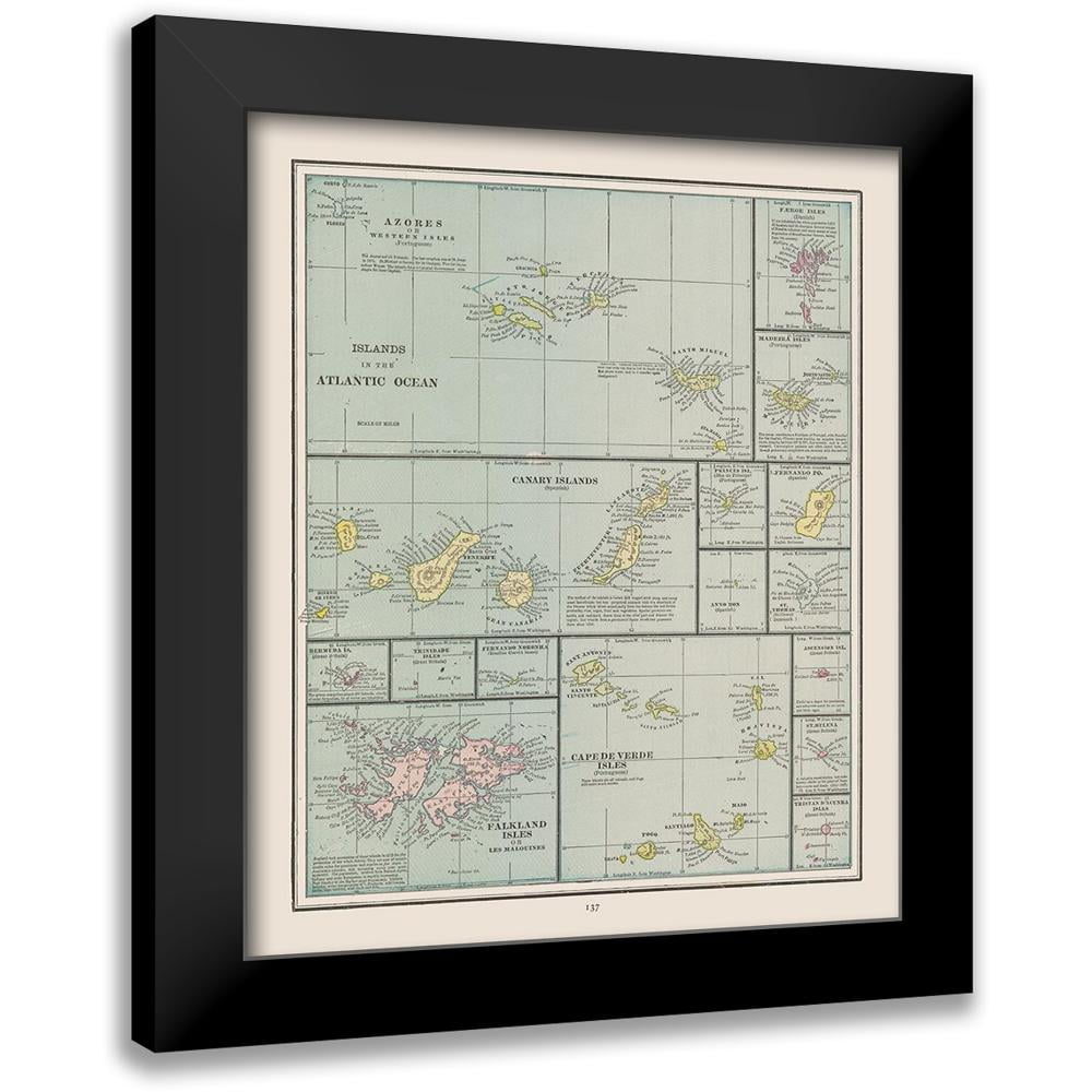 Cram 12x14 Black Modern Framed Museum Art Print Titled - Islands of ...