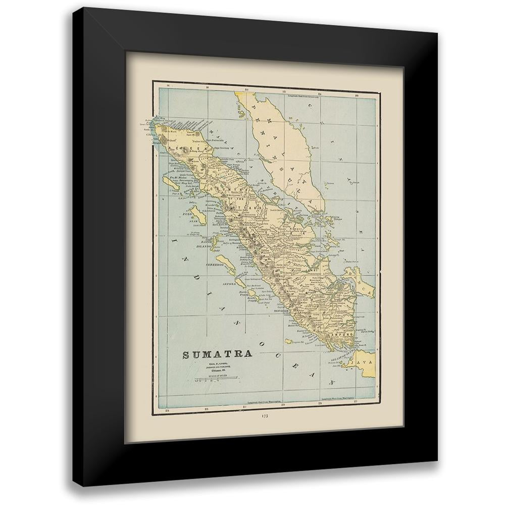 Cram 12x14 Black Modern Framed Museum Art Print Titled - Sumatra ...