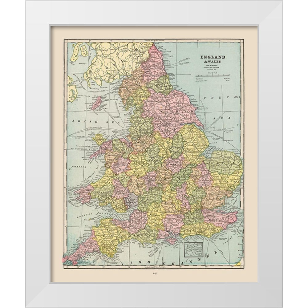 Cram 12x14 White Modern Wood Framed Museum Art Print Titled - England ...
