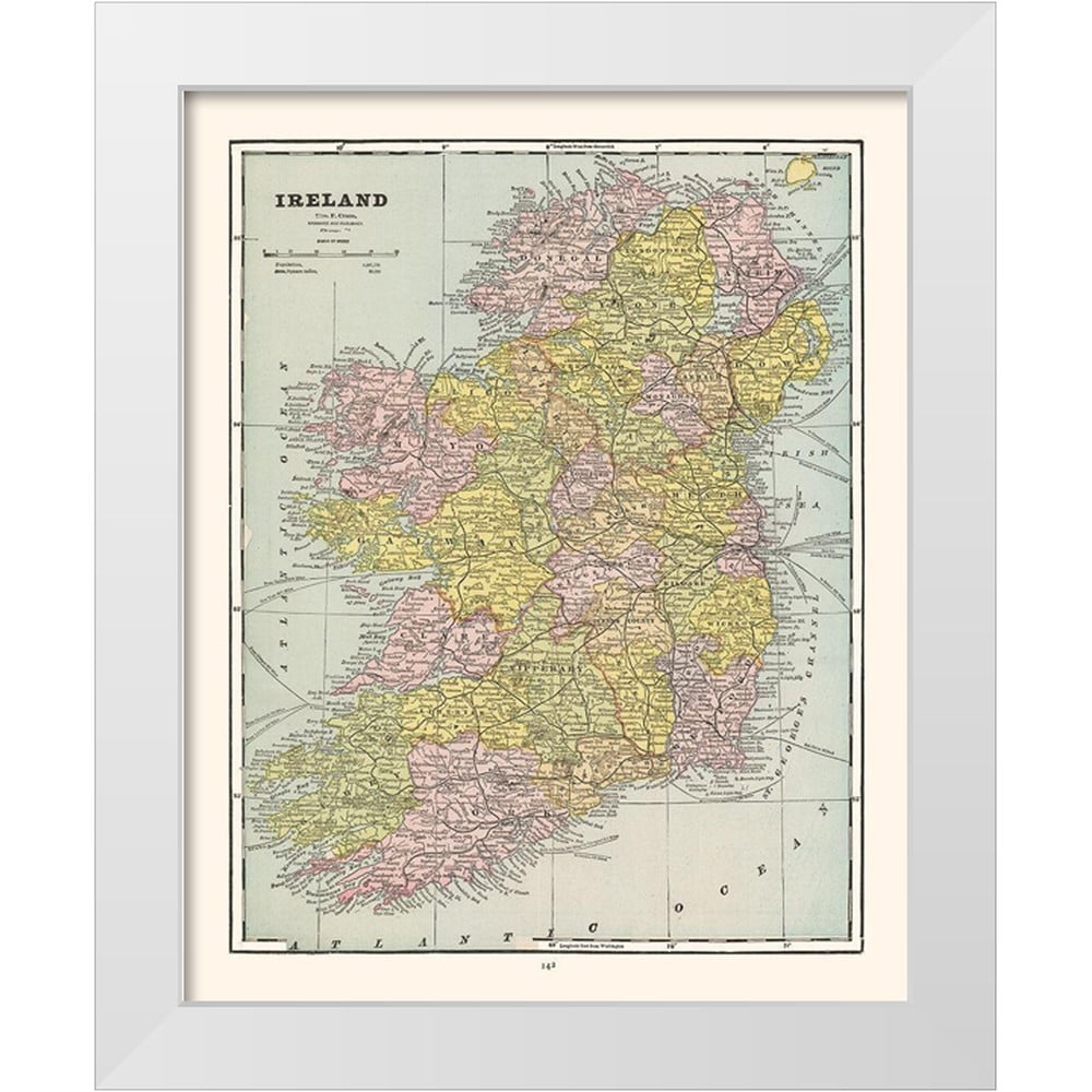 Cram 12x14 White Modern Wood Framed Museum Art Print Titled - Ireland ...