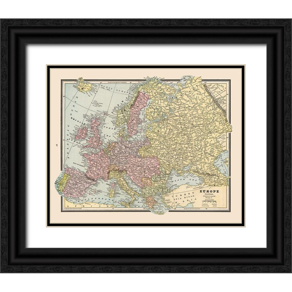 Cram 14x12 Black Ornate Wood Framed with Double Matting Museum Art ...