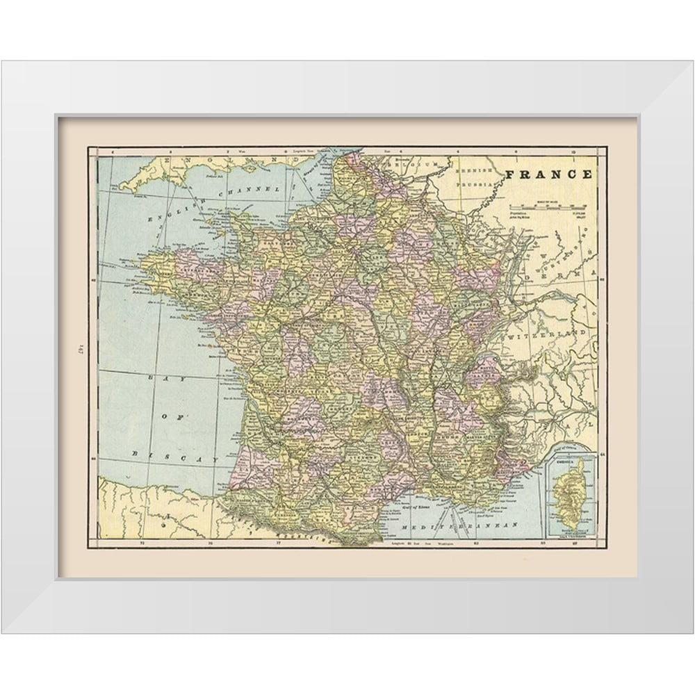 Cram 14x12 White Modern Wood Framed Museum Art Print Titled - France ...