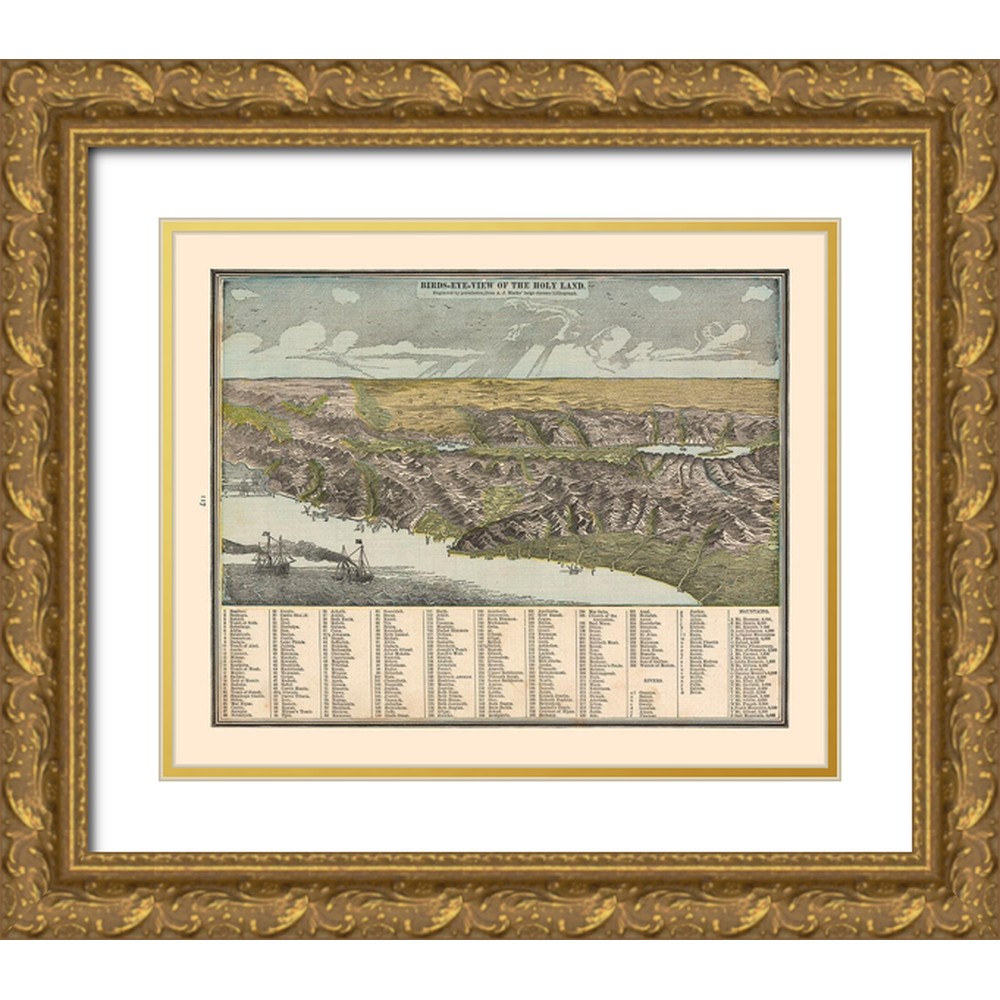 Cram 17x15 Gold Ornate Wood Framed with Double Matting Museum Art Print ...