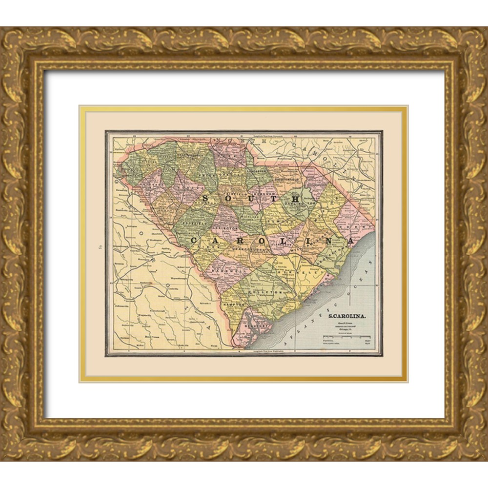 Cram 17x15 Gold Ornate Wood Framed with Double Matting Museum Art Print ...