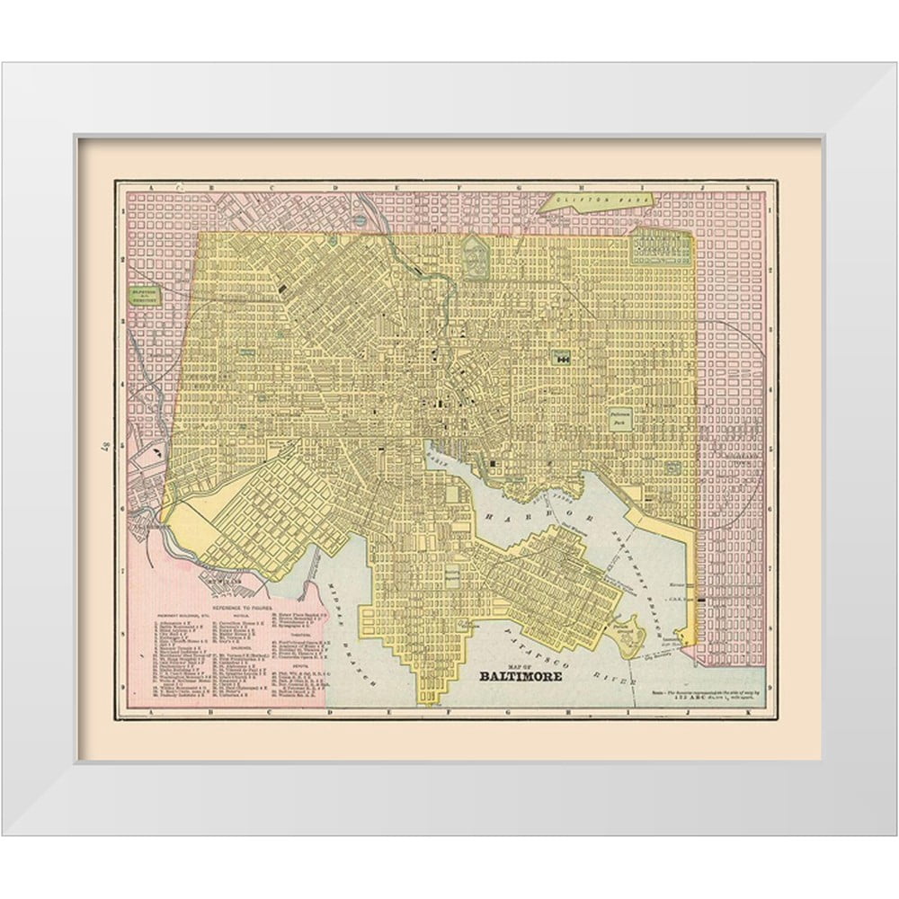 Cram 17x15 White Modern Wood Framed Museum Art Print Titled - Baltimore ...