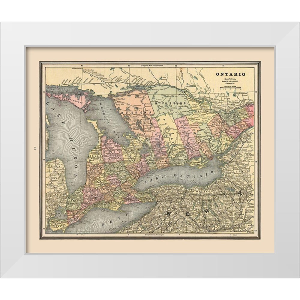 Cram 17x15 White Modern Wood Framed Museum Art Print Titled - Ontario ...
