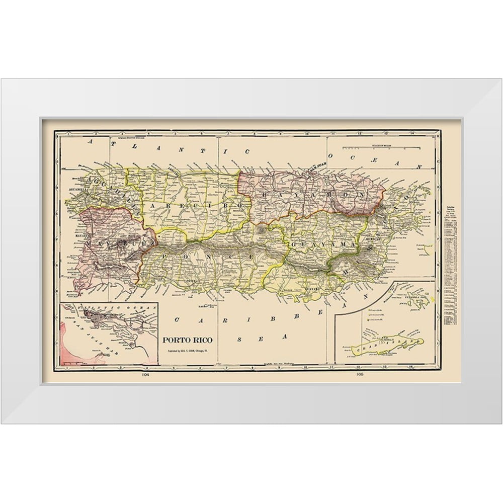 Cram 18x13 White Modern Wood Framed Museum Art Print Titled - Caribbean ...