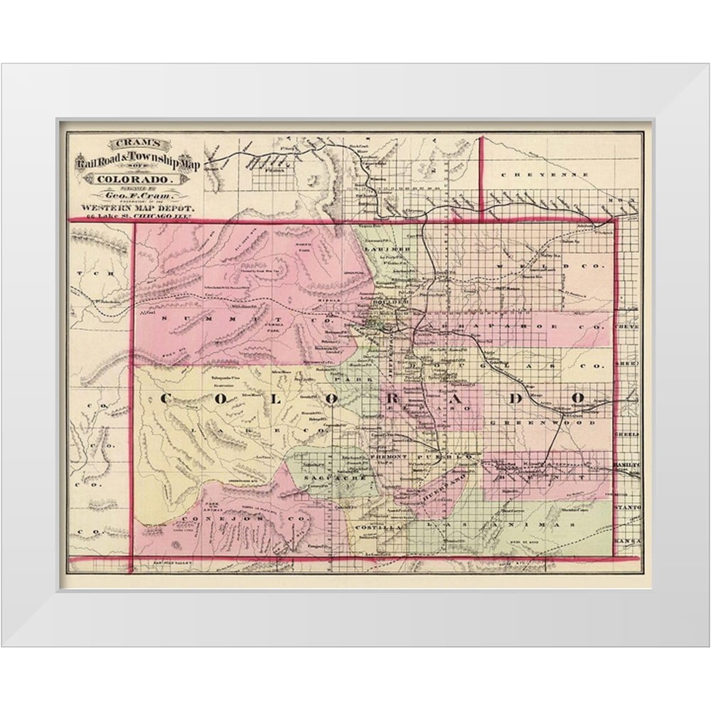 Cram 18x15 White Modern Wood Framed Museum Art Print Titled - Colorado ...