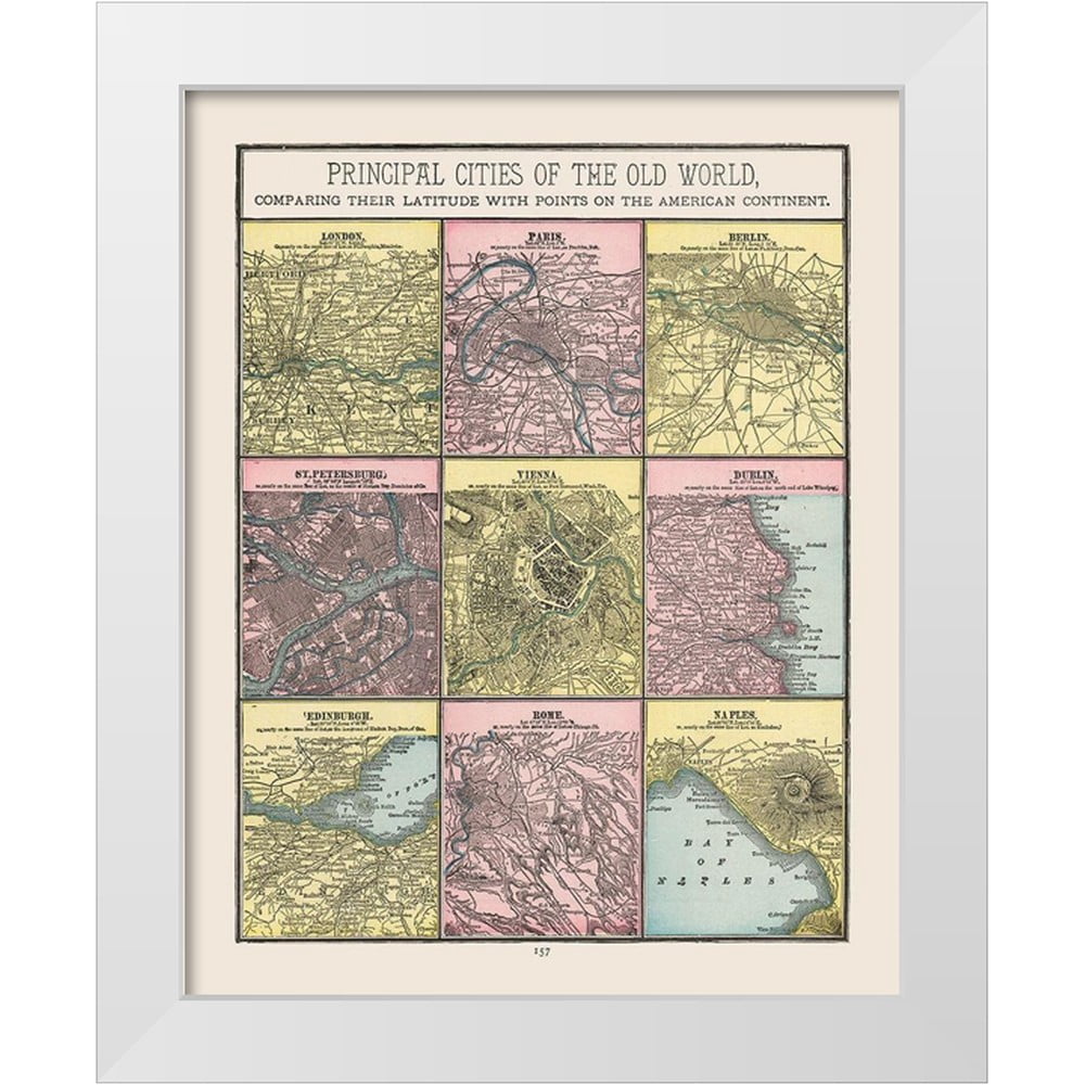 Cram 20x24 White Modern Wood Framed Museum Art Print Titled - Cities of ...