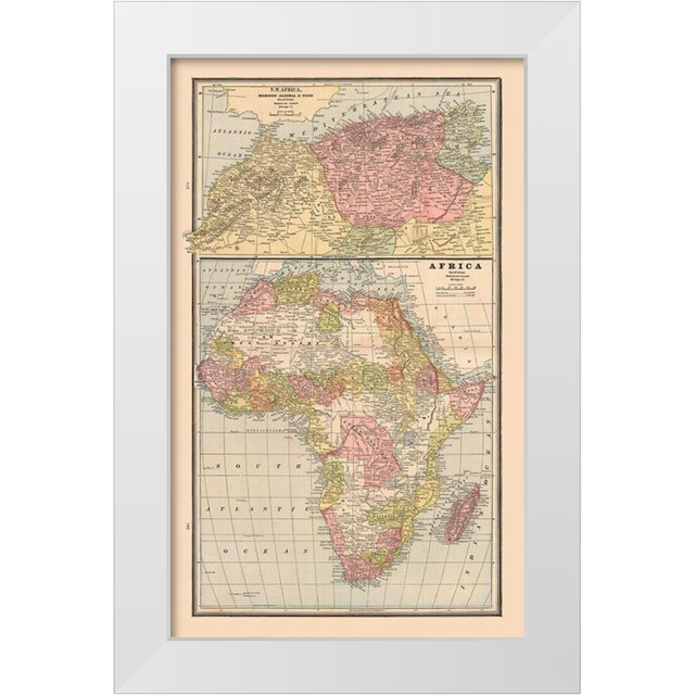Cram 21x32 White Modern Wood Framed Museum Art Print Titled - Africa ...