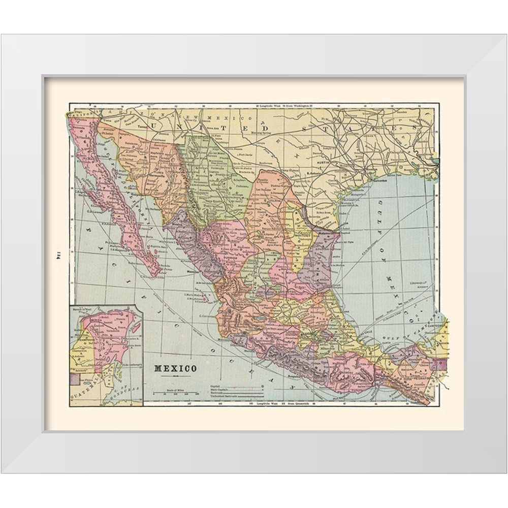 Cram 23x20 White Modern Wood Framed Museum Art Print Titled - Mexico ...