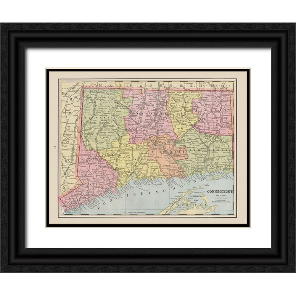 Cram 24x19 Black Ornate Wood Framed with Double Matting Museum Art ...