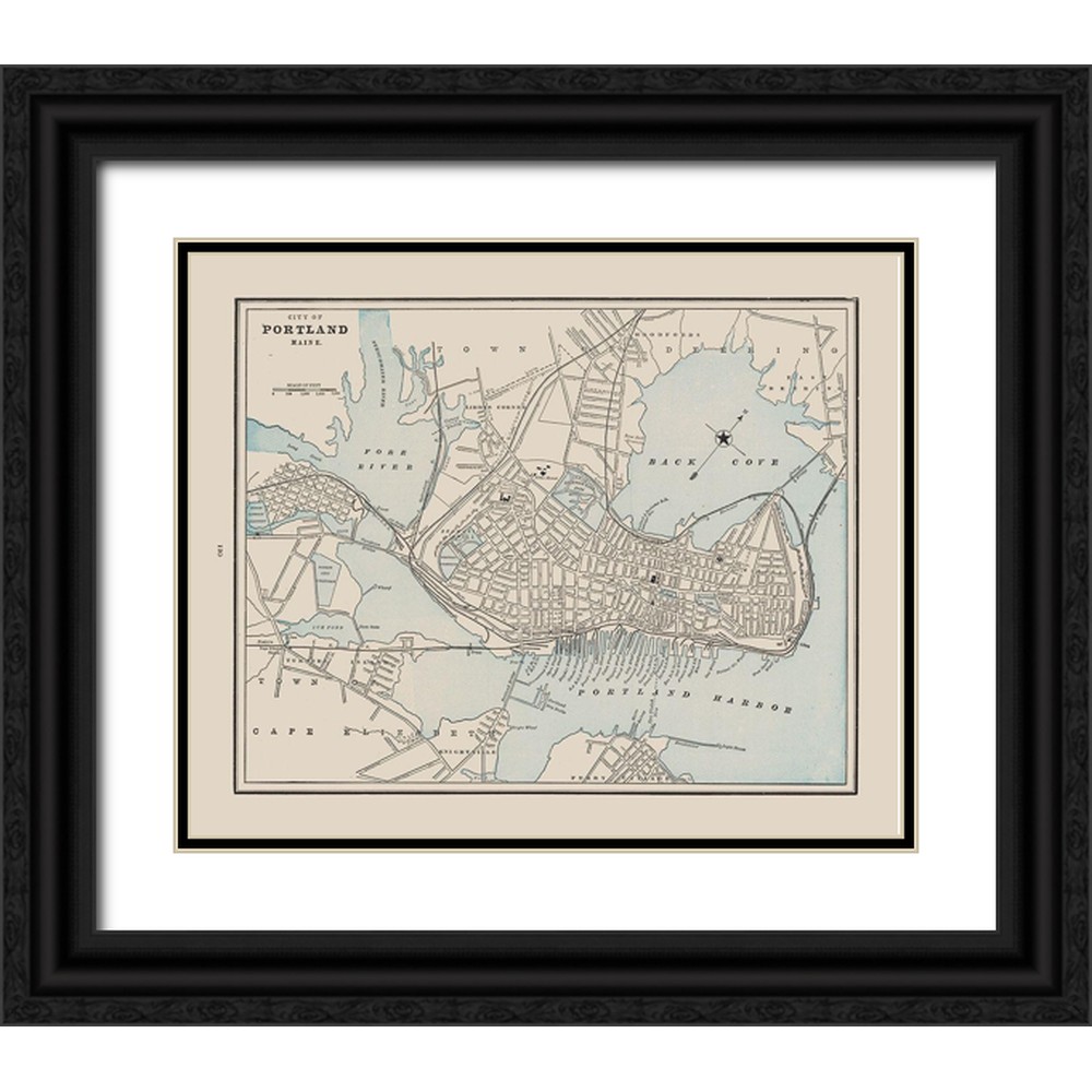 Cram 31x26 Black Ornate Wood Framed with Double Matting Museum Art ...