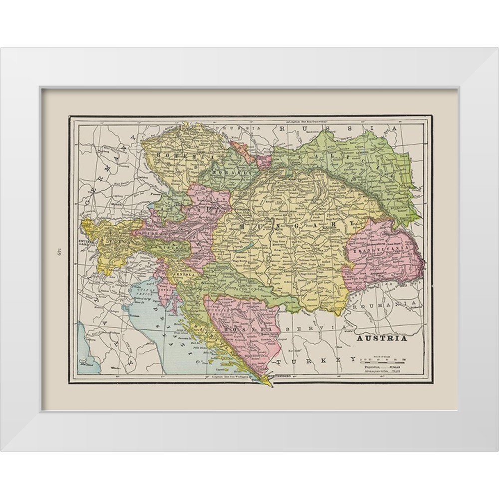 Cram 32x26 White Modern Wood Framed Museum Art Print Titled - Austria ...