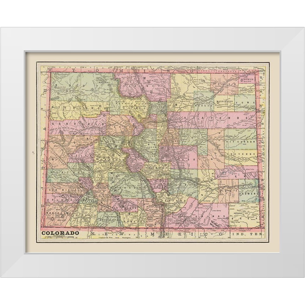 Cram 32x26 White Modern Wood Framed Museum Art Print Titled - Colorado ...