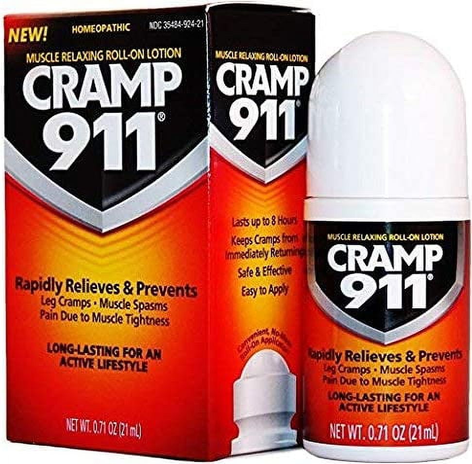 Cramp 911 Muscle Relaxing Roll-On Lotion, 0.71 Oz (21 Ml), Pack Of 3 ...