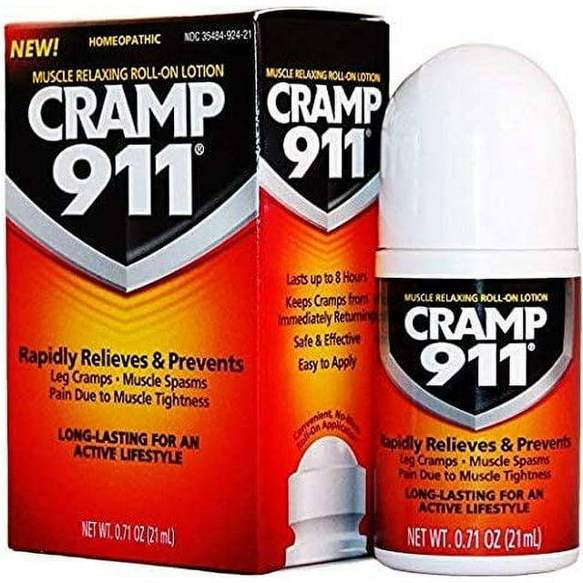 Cramp 911 Muscle Relaxing Roll-On Lotion, 0.71 Oz (21 Ml), Pack Of 3 ...