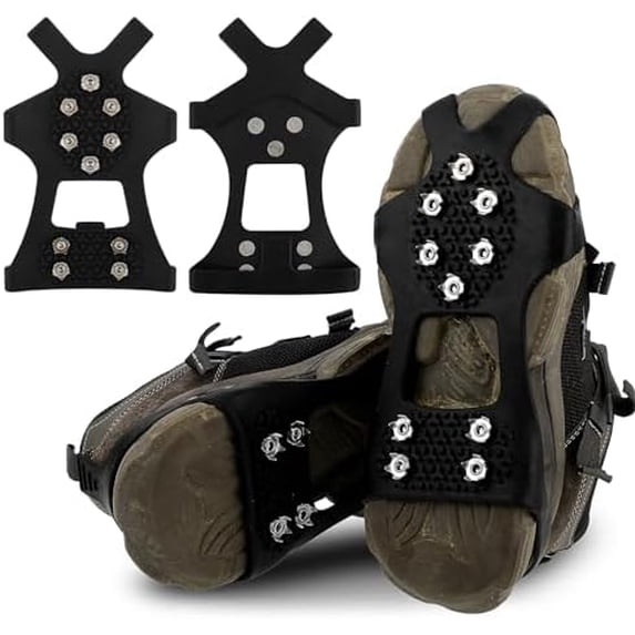 Crampons Ice Cleats for Shoes and Boots, Traction Cleats Ice Snow Grips ...