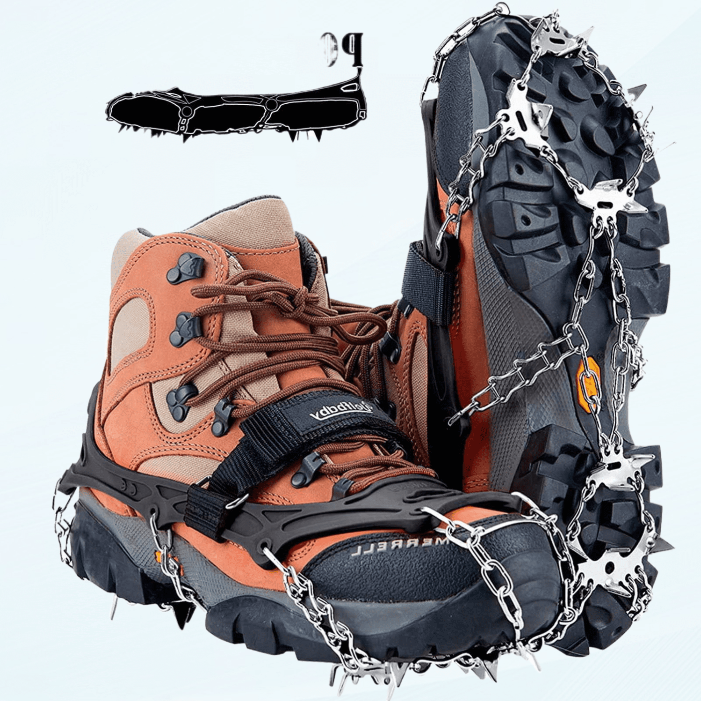 Crampons Upgraded 19 Spikes Ice Snow Grips Traction Cleats System Safe ...