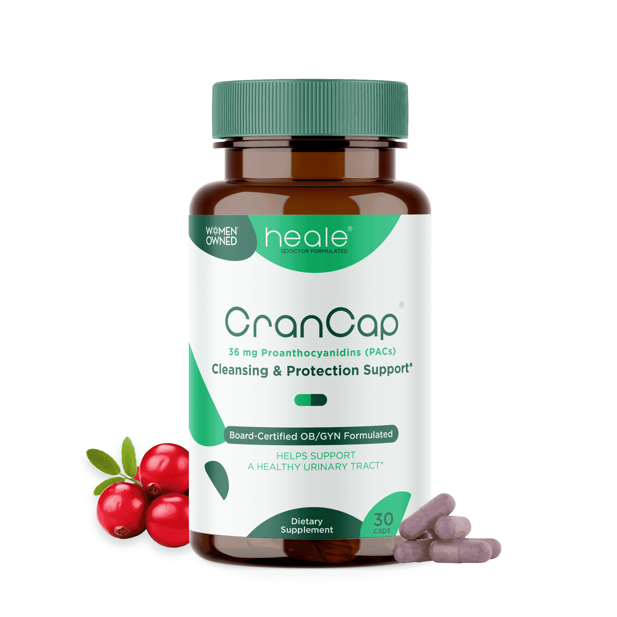 CRAN CAP Cranberry Pills 36mg PAC Urinary Tract Support Vegan 30 Count ...