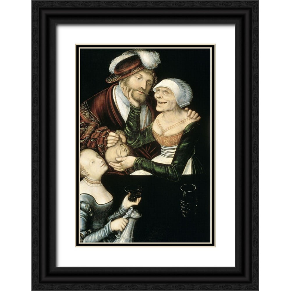 Cranach, Lucas 11x14 Black Ornate Wood Framed with Double Matting ...