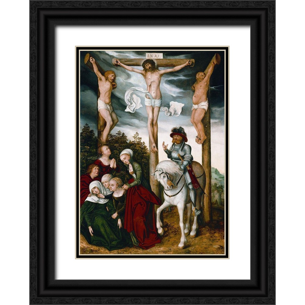 Cranach, Lucas 11x14 Black Ornate Wood Framed with Double Matting ...