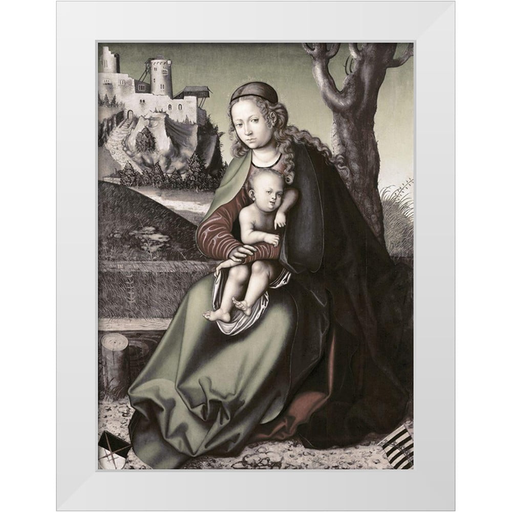 Cranach, Lucas 14x18 White Modern Wood Framed Museum Art Print Titled - Madonna and Child ...