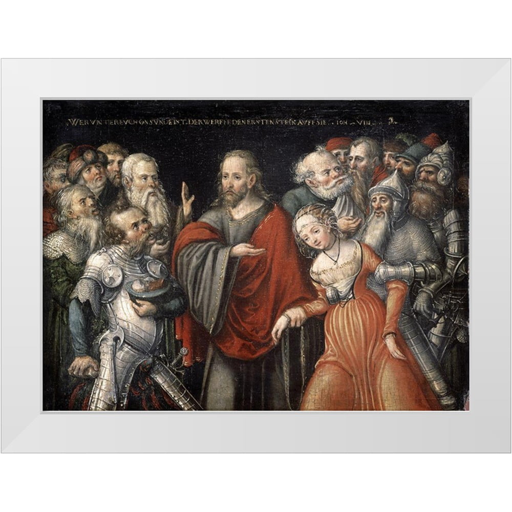 Cranach, Lucas 18x14 White Modern Wood Framed Museum Art Print Titled - Christ and The ...