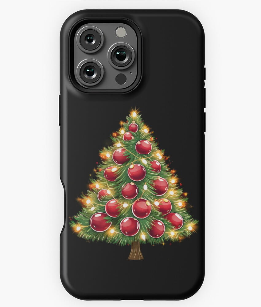 Cranberries Tree Christmas Lights Phone Case for iPhone 16 15 14 13 12 ...