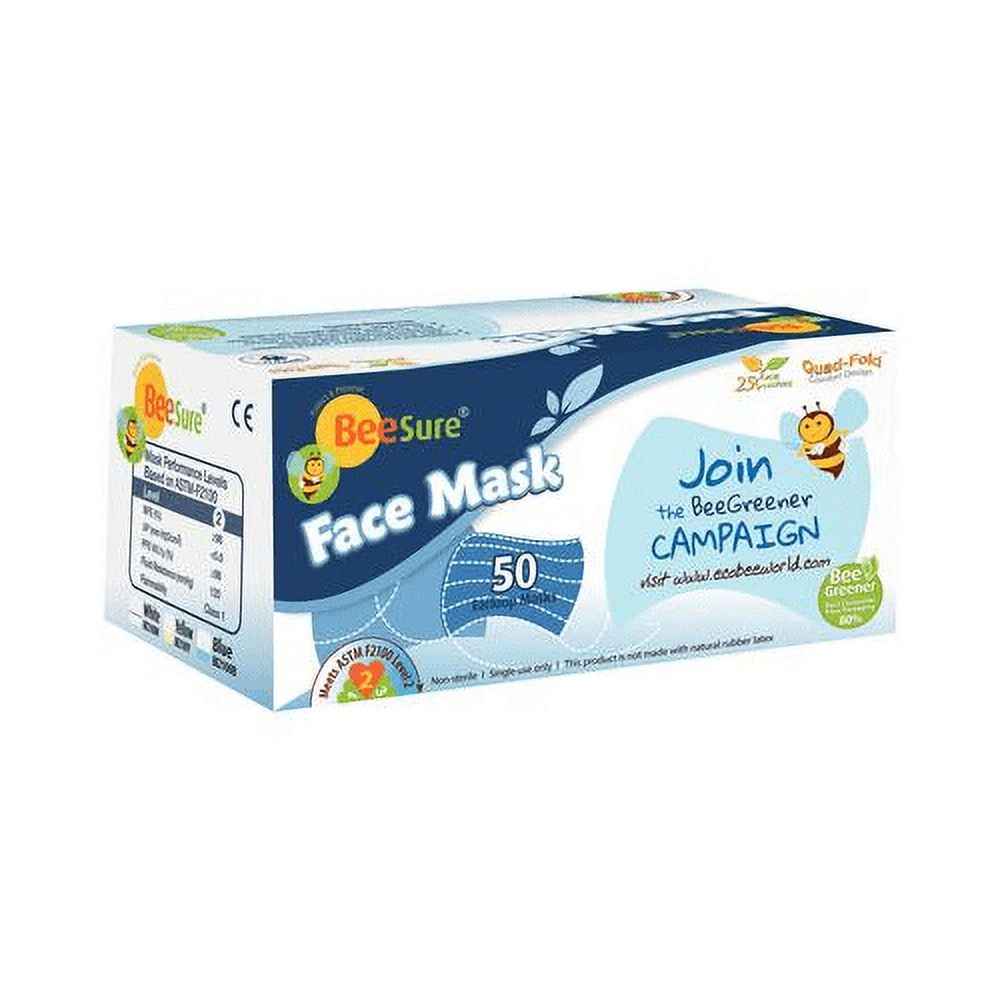 Cranberry 2100W BeeSure Earloop Face Masks 3-Ply Latex Free 50/Bx White ...