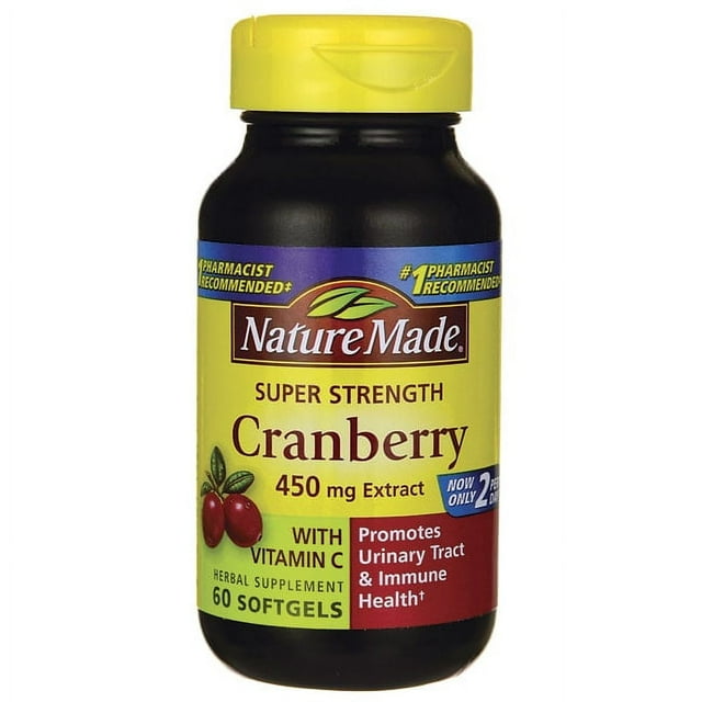 Cranberry 450 MG With Vitamin C 60 Softgels - Walmart.com