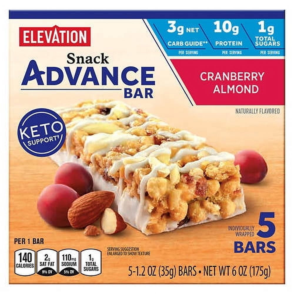 Cranberry Almond Advance Snack Bars, 5 count - Walmart.com