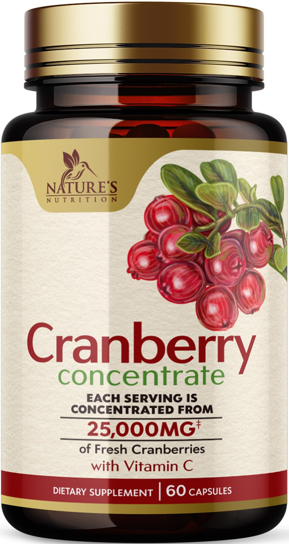 Cranberry Pills Supplement 25,000mg - Fresh Cranberry Equivalent with ...