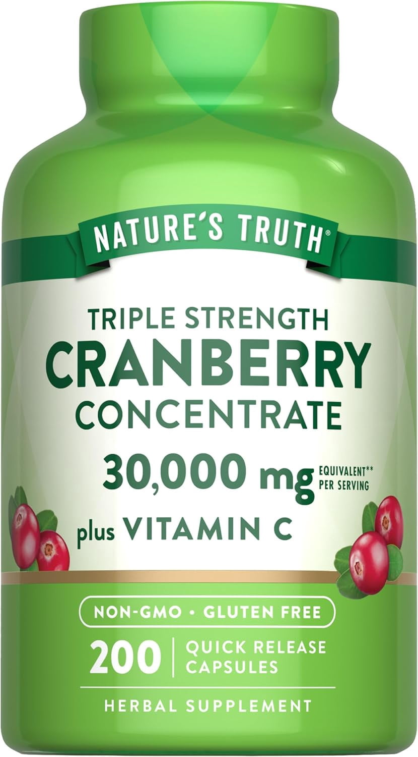 Nature's Truth Cranberry Concentrate Capsules with Vitamin C, 30,000mg ...