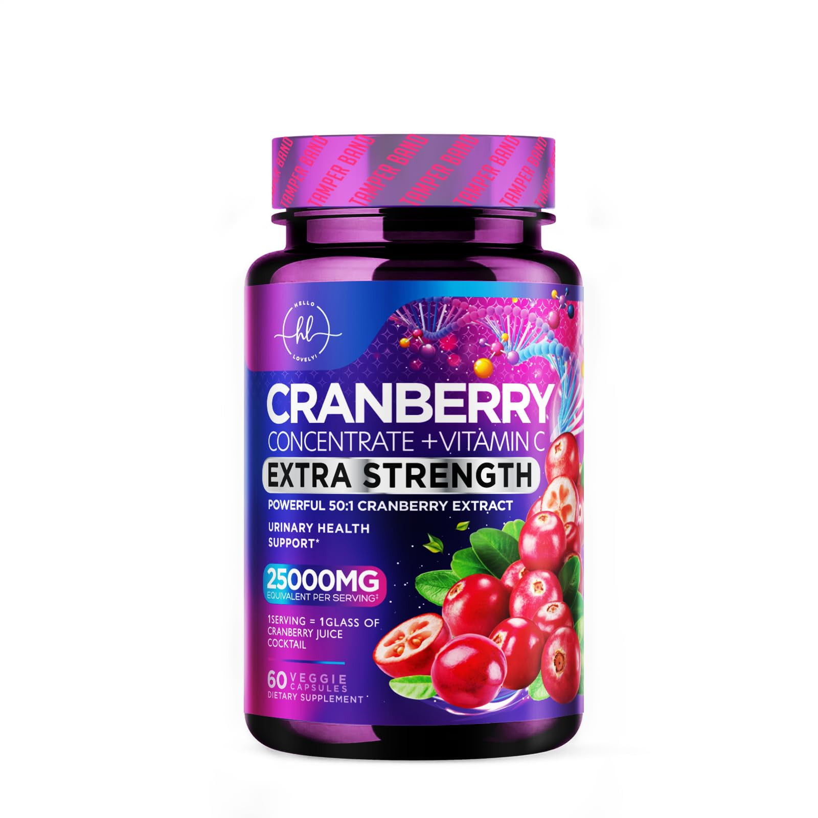 Cranberry Extract Pills + Vitamin C (25,000mg Formula) Urinary Tract ...