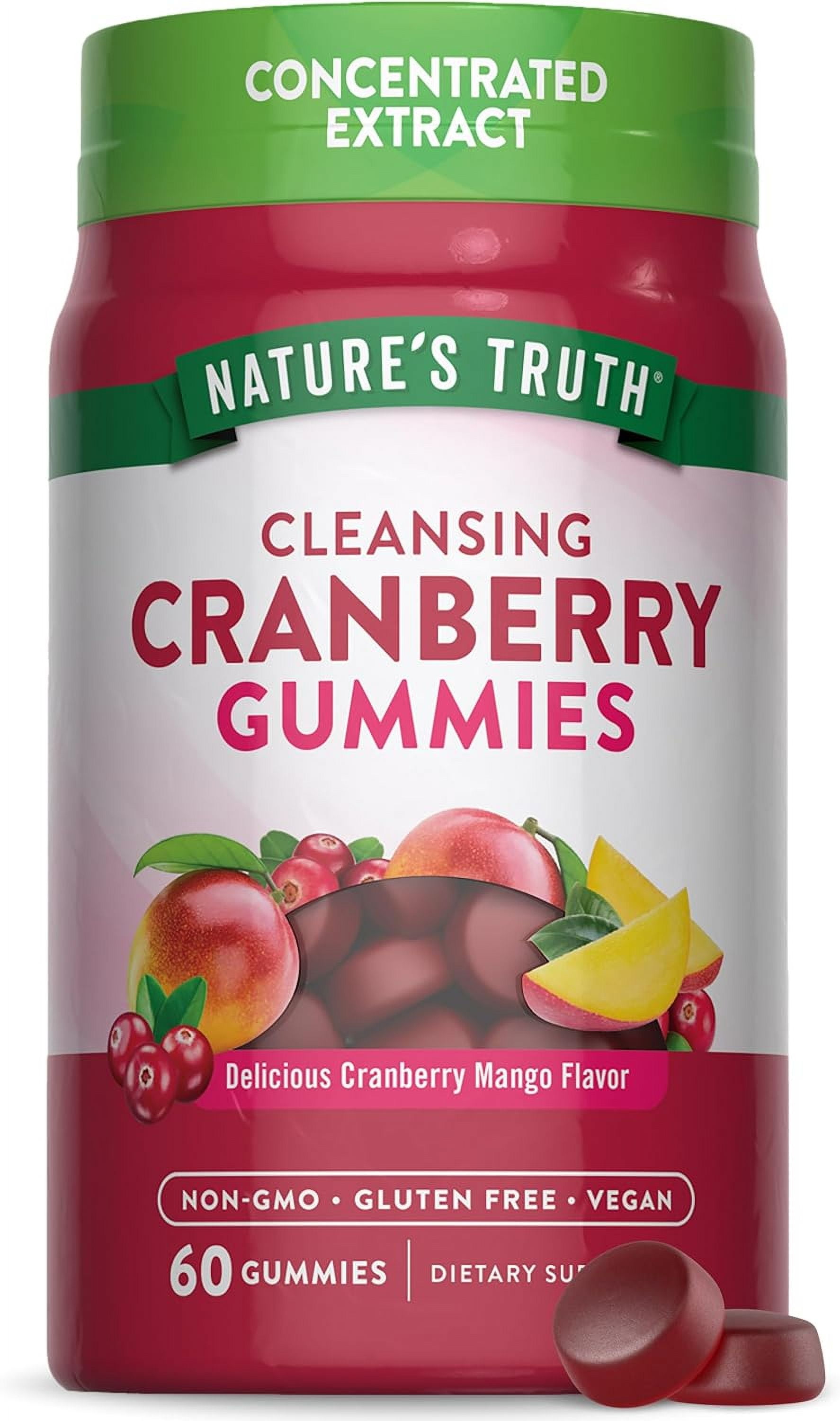 Nature's Truth Cranberry Gummies Supports Urinary Tract Health Vegan ...