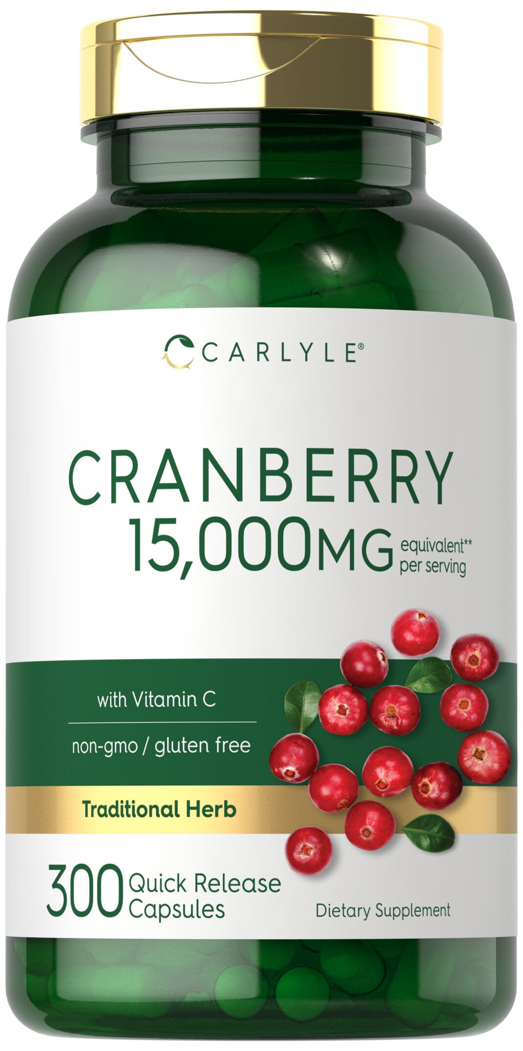 Carlyle Cranberry Pills 15,000mg, 300 Capsules, with Vitamin C ...