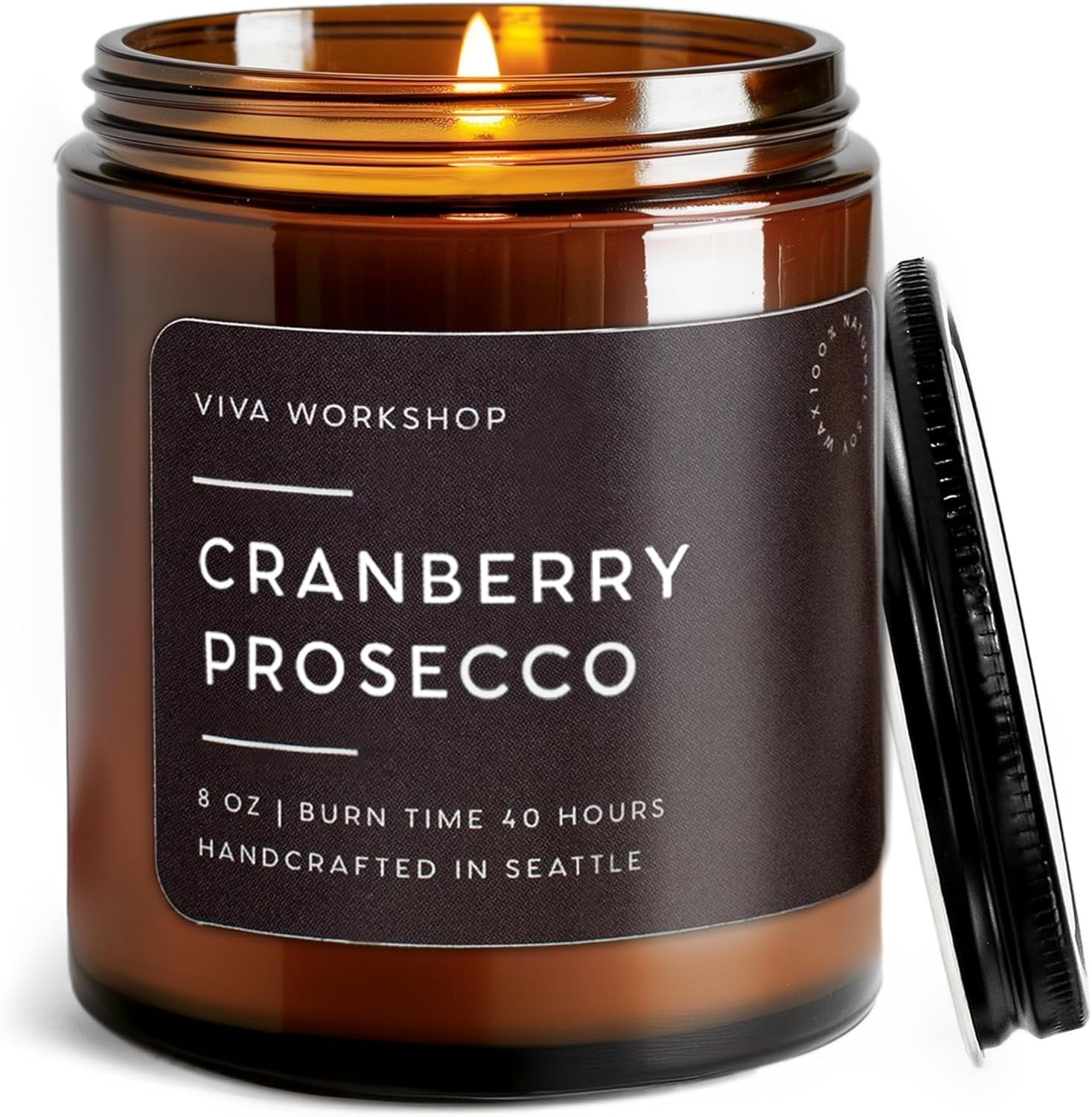 Cranberry Prosecco Natural Soy Wax Scented Candle – Crafted in USA ...