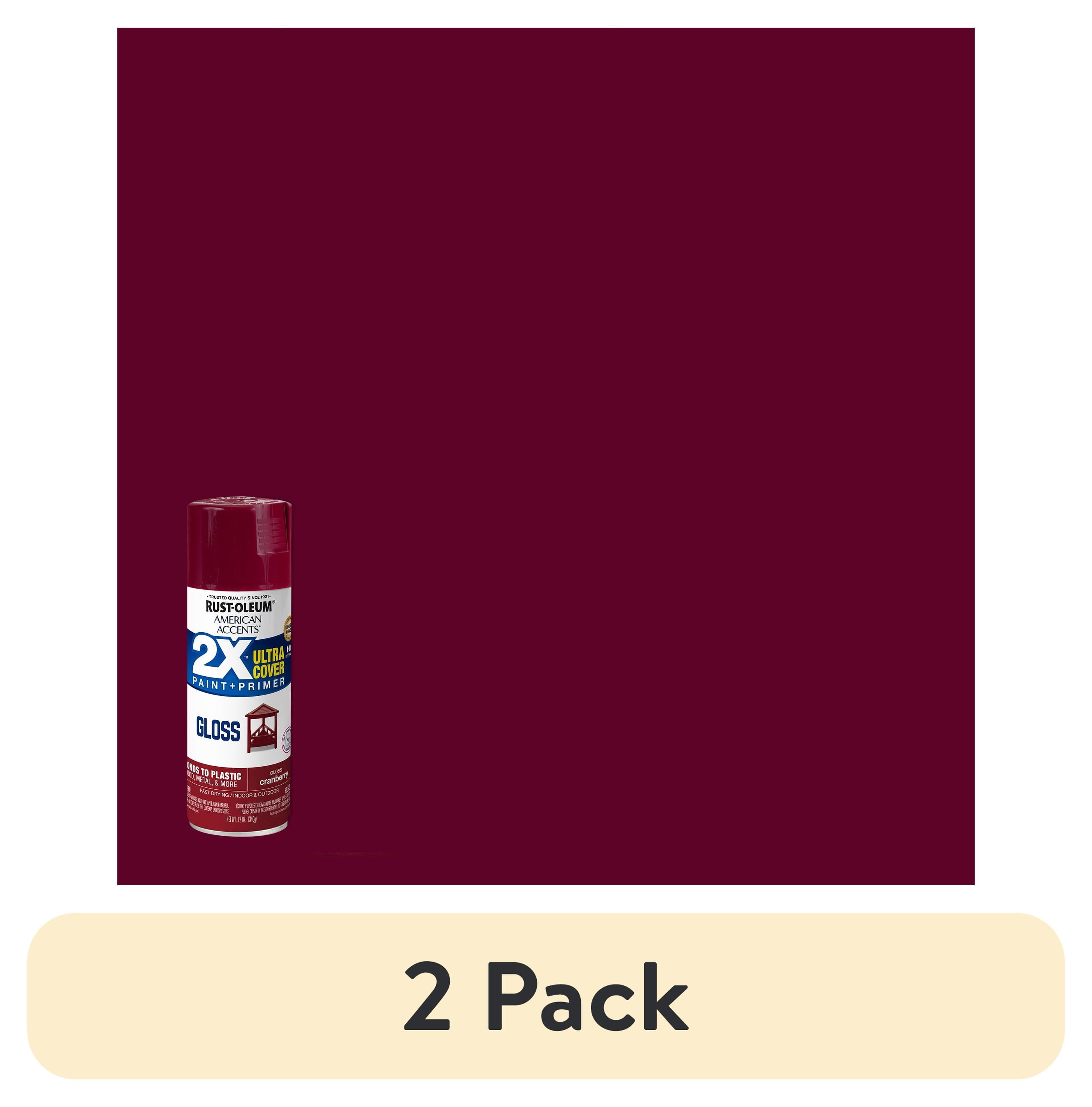 (2 pack) Cranberry, Rust-Oleum American Accents 2X Ultra Cover Gloss ...