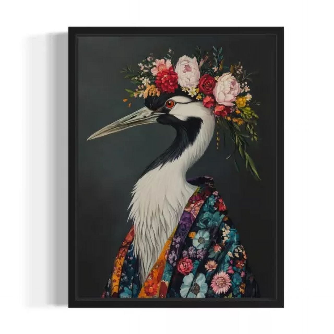 Crane Animal With Flower Bathroom Art Print Poster Wall Art Painting NO ...
