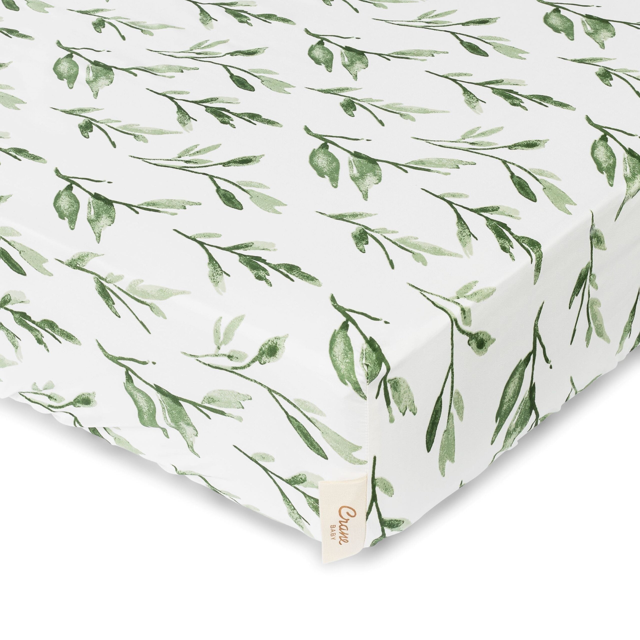Crane Baby Floral Fitted Crib Sheets, Leaf Nursery Decor Toddler Sheets ...