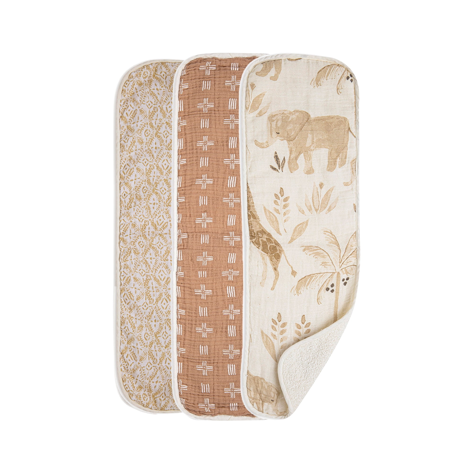 Crane Baby Kendi Safari Animal Burp Cloth, 3 Piece, Unisex Burp Cloths ...