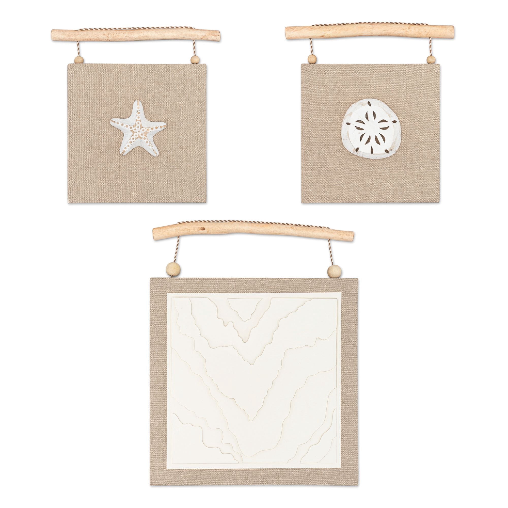 Crane Baby Ocean Nursery Wall Decor, Set of 3 (Starfish, Sand Dollar ...