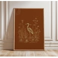 Crane Bird Minimal Poster Japanese Style Line Art Nature Botanical ...