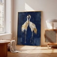 Crane Blue and Gold Bird Modern Japanese Style Elegant Decor for Living ...