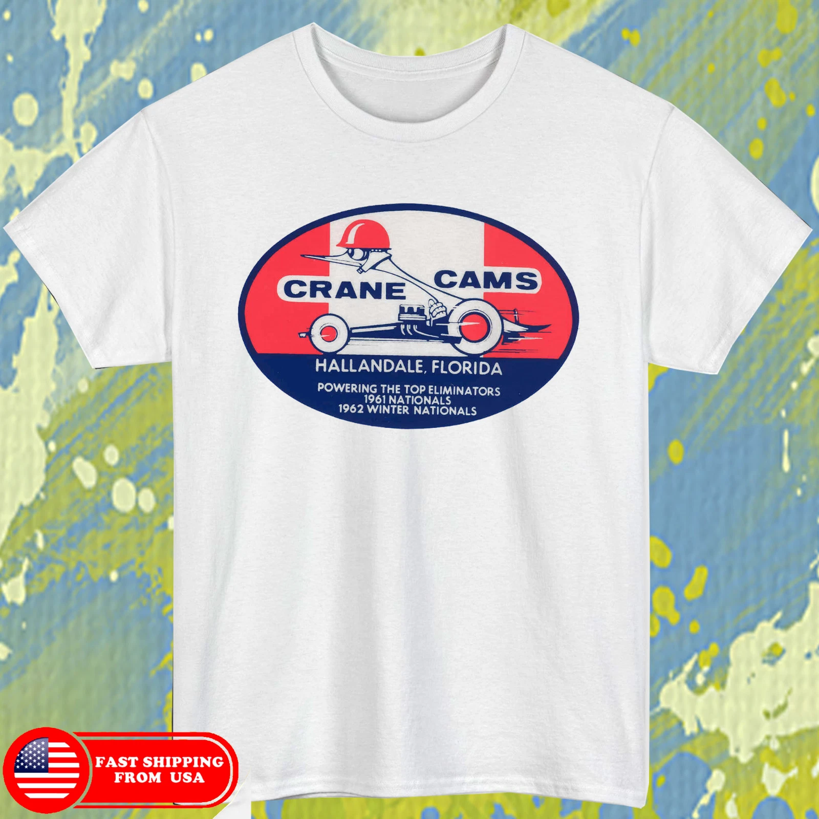 Crane Cams drag racing funny Logo size L white tshirt - Walmart.com