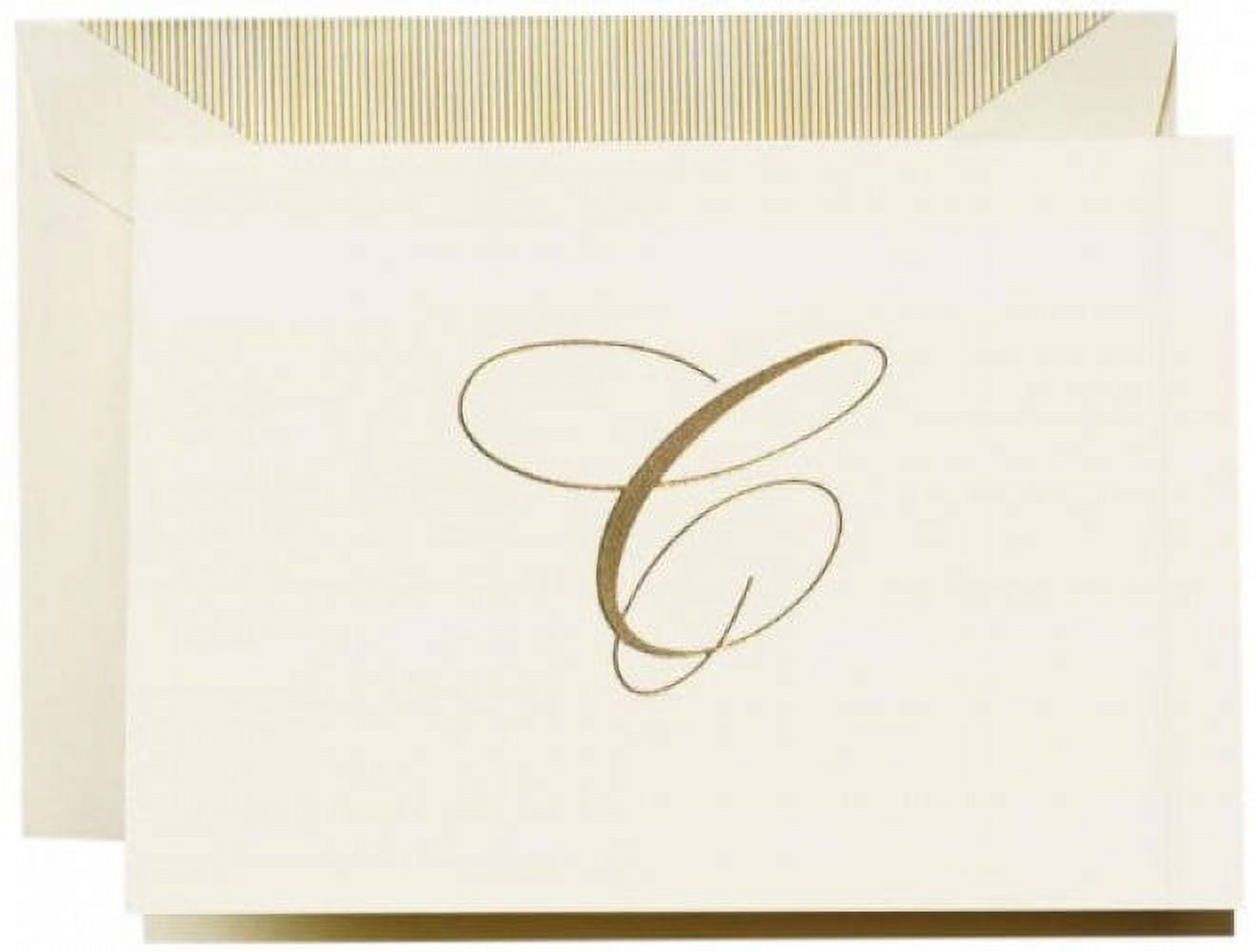 Crane & Co. Hand Engraved Script "C" Initial Note (CF13C1) - Walmart.com