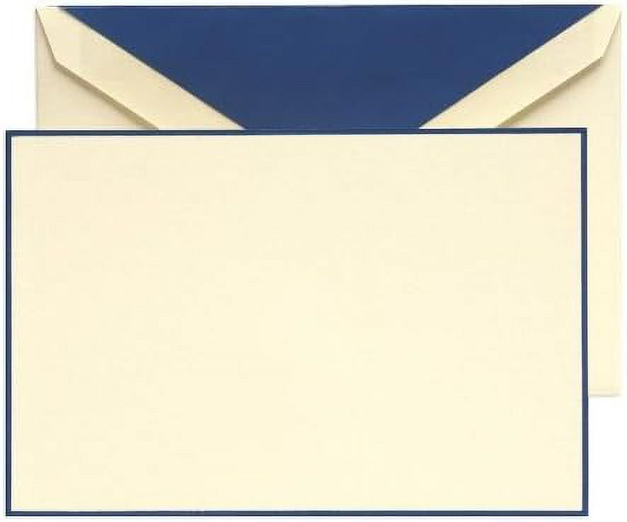 Crane & Co. Regent Blue Hand Bordered Ecruwhite Correspondence Cards ...