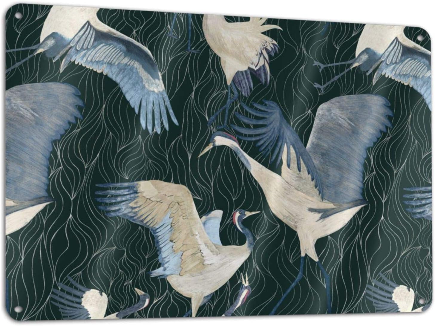 Crane Dance Tin Signs Wall Decor for Bars,Restaurants,Cafes Pubs Metal ...